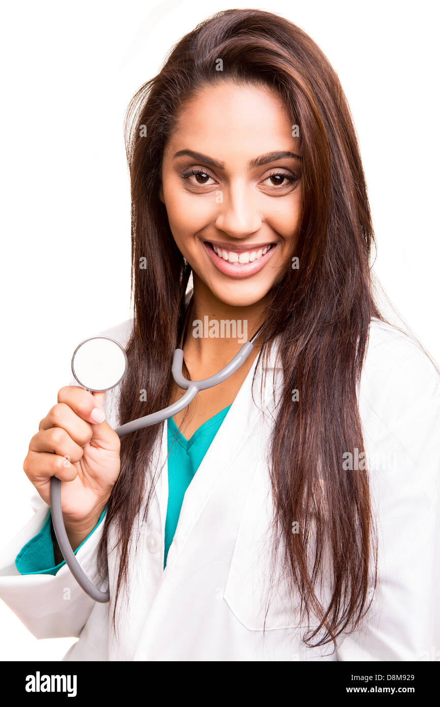 Young beautiful latin woman doctor hi-res stock photography and images ...