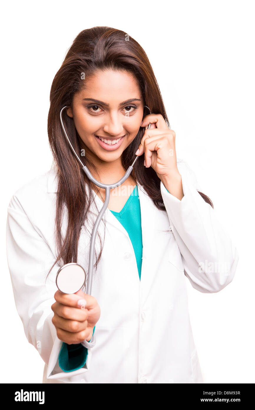 Young beautiful latin woman doctor hi-res stock photography and images ...