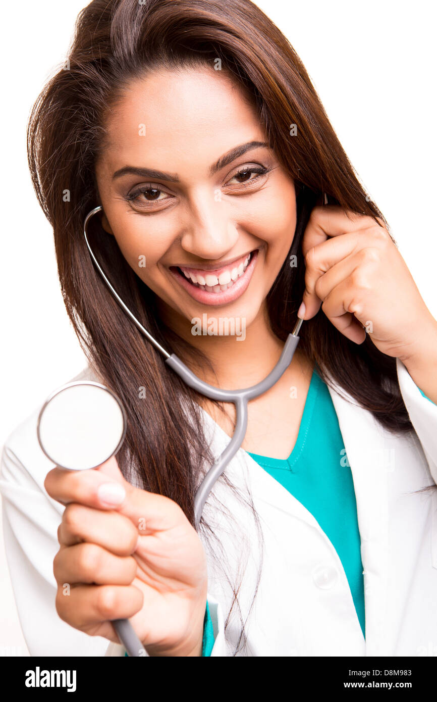 Young beautiful latin woman doctor hi-res stock photography and images ...