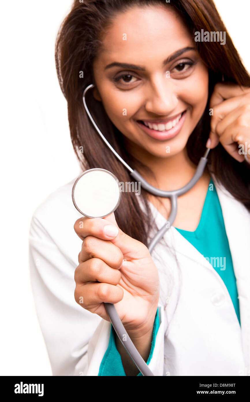 Young beautiful latin woman doctor hi-res stock photography and images ...