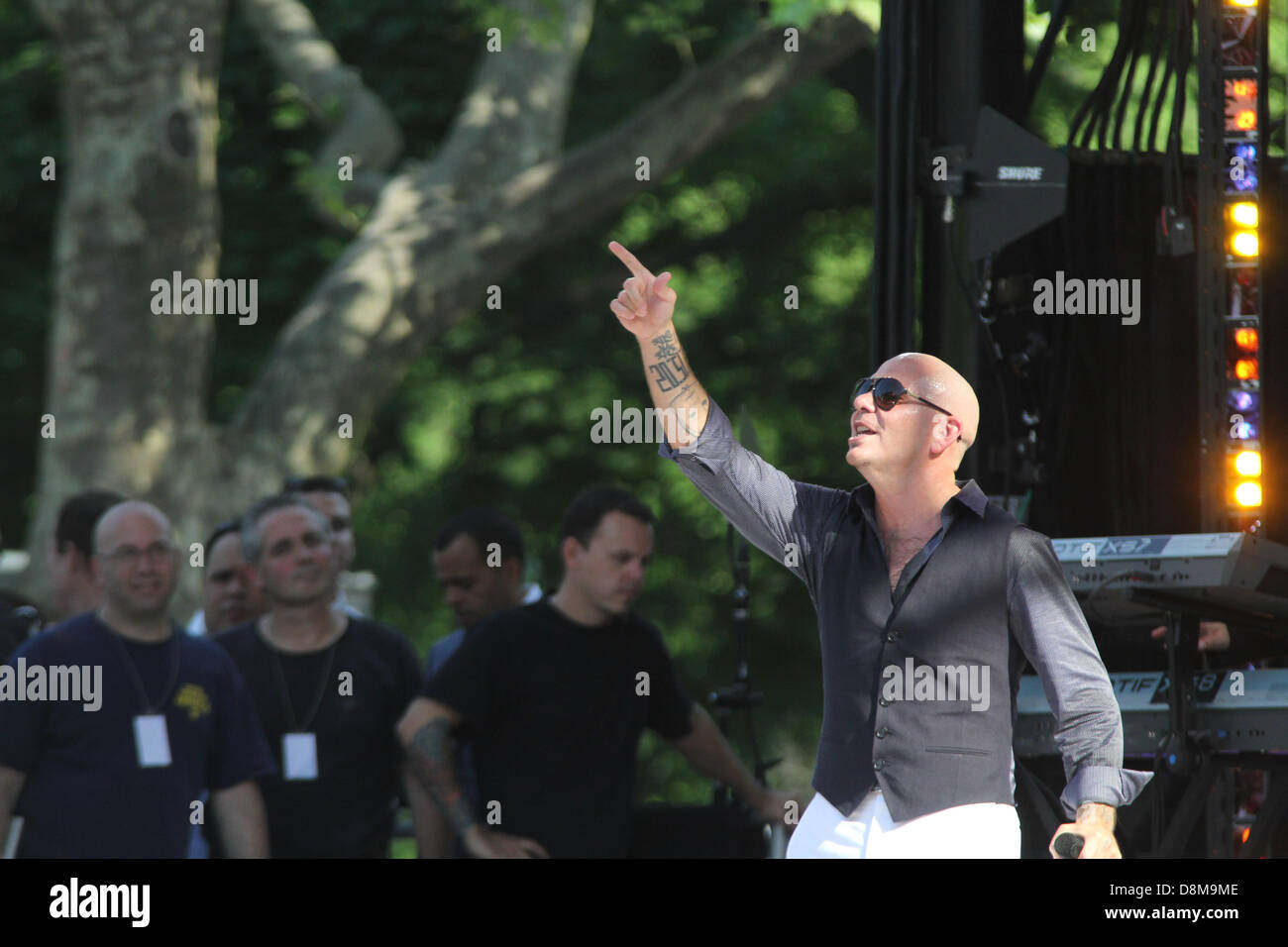New York, USA. 31st May 2013. Pitbull performs for Good Morning America ...