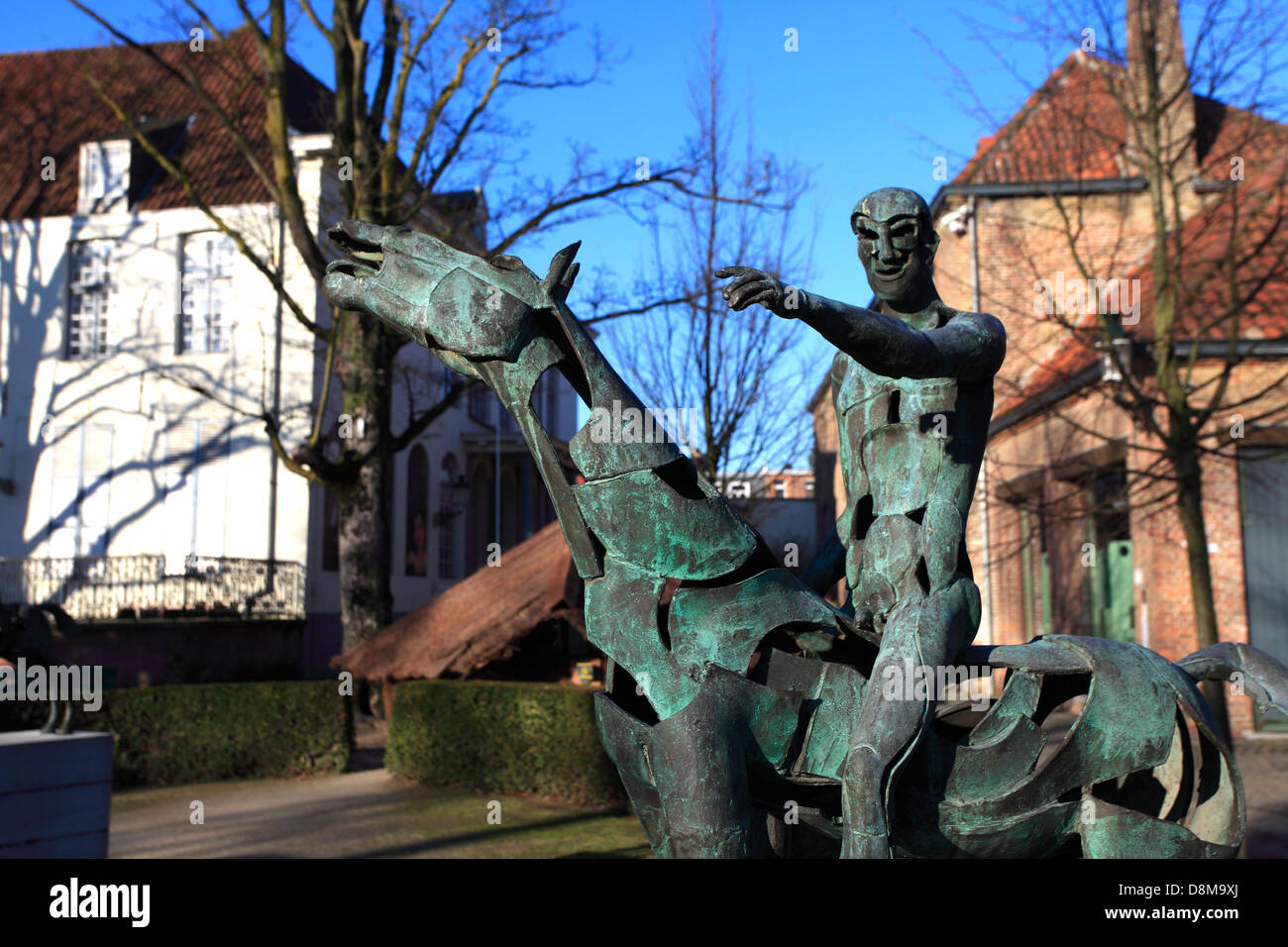 The Four Horseman of the Apocalypse statues, Hof Arents Square, central ...