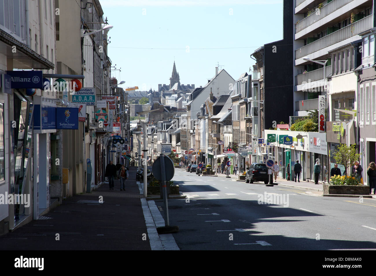 The main shopping street in Granville, Normandy, France Stock Photo - Alamy