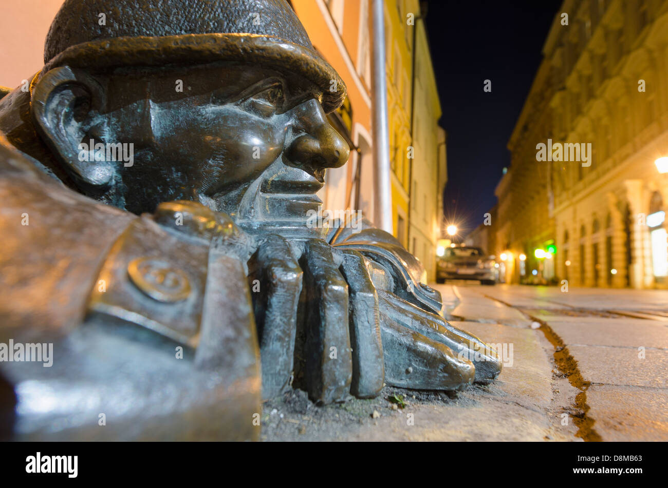 statue of Cumil the man at work in a hole, Bratislava, Slovakia, Europe ...