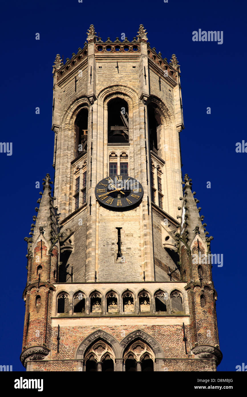 The Belfort tower, ( Belfry ), Bruges City, West Flanders in the ...