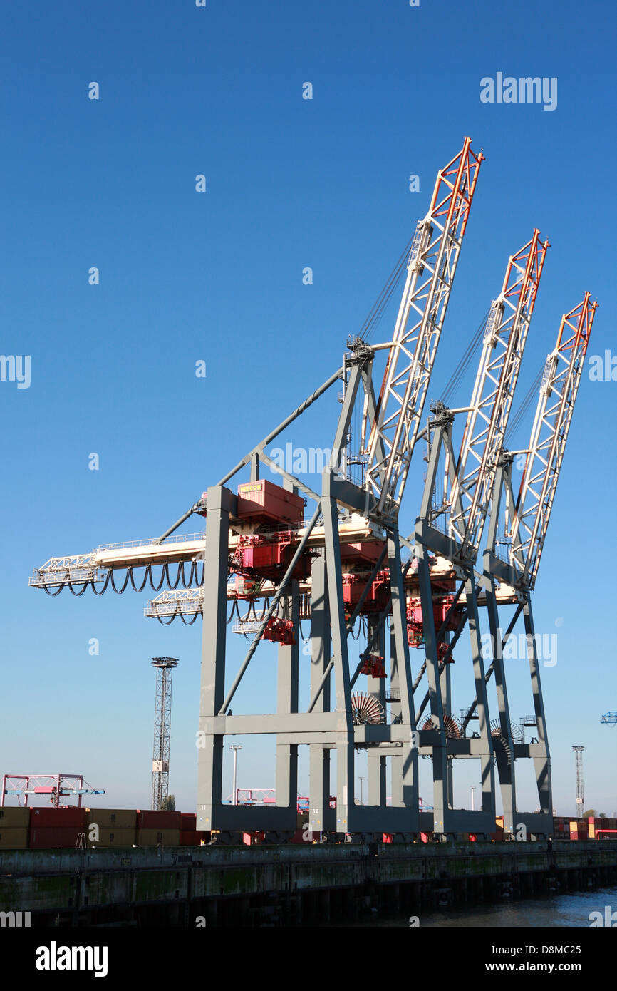 container terminal Hamburg harbour Stock Photo - Alamy