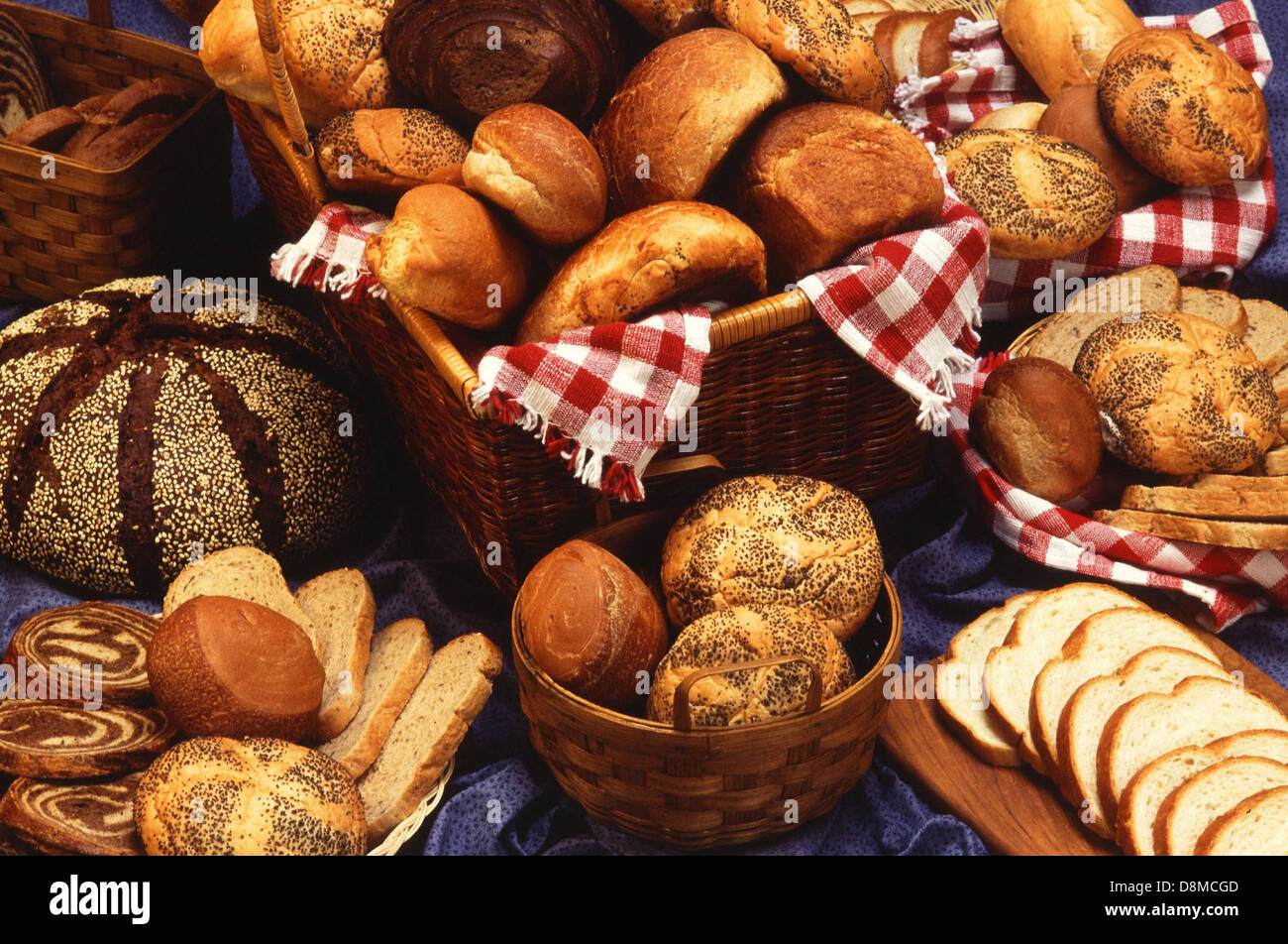 A selection of different types of bread displayed together, showing ...