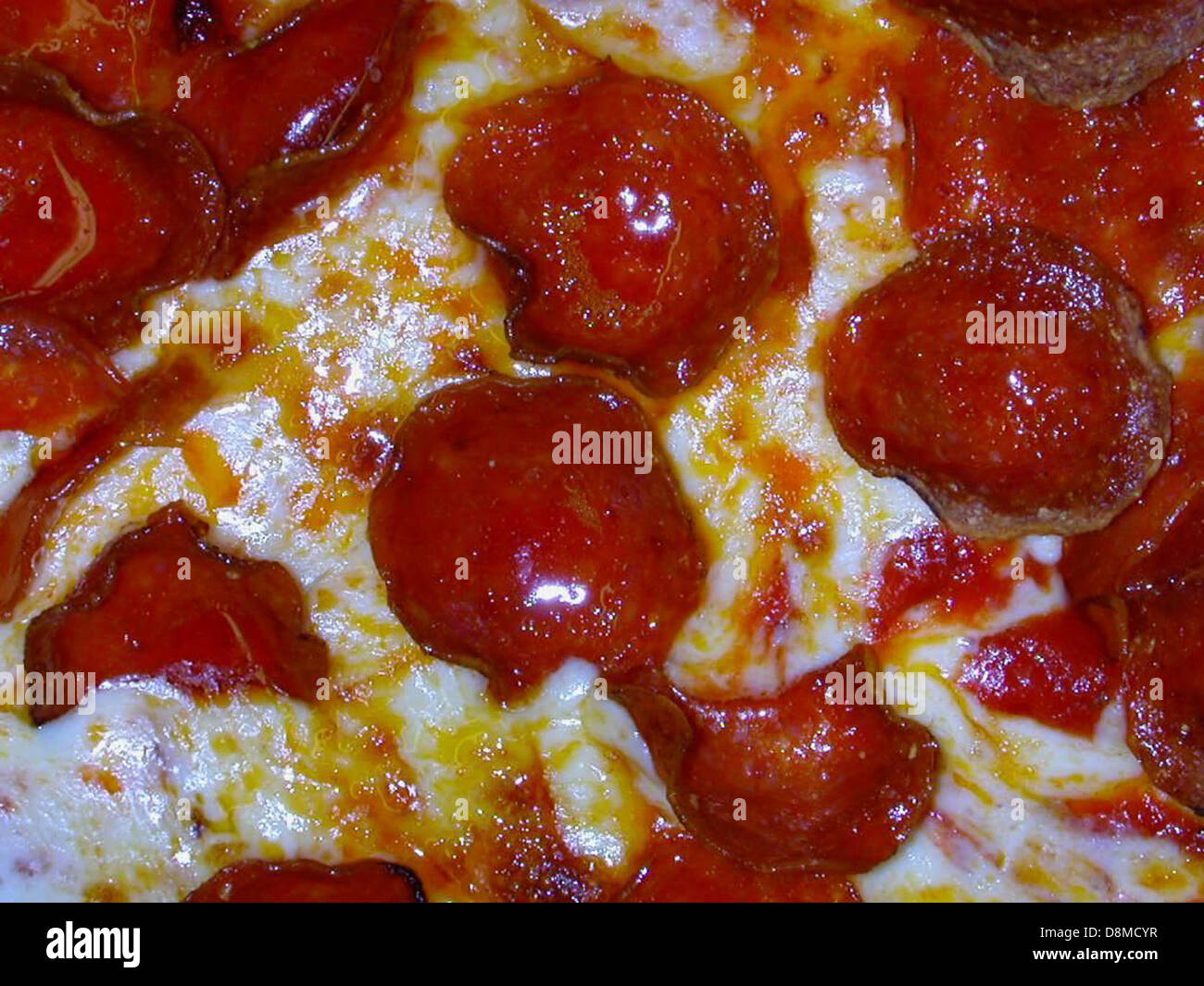 Closeup of a pepperoni pizza Stock Photo - Alamy