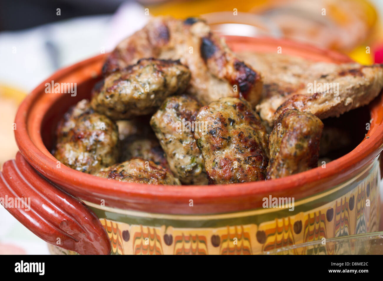 Meatballs in clay bowl, traditional cuisene Stock Photo - Alamy