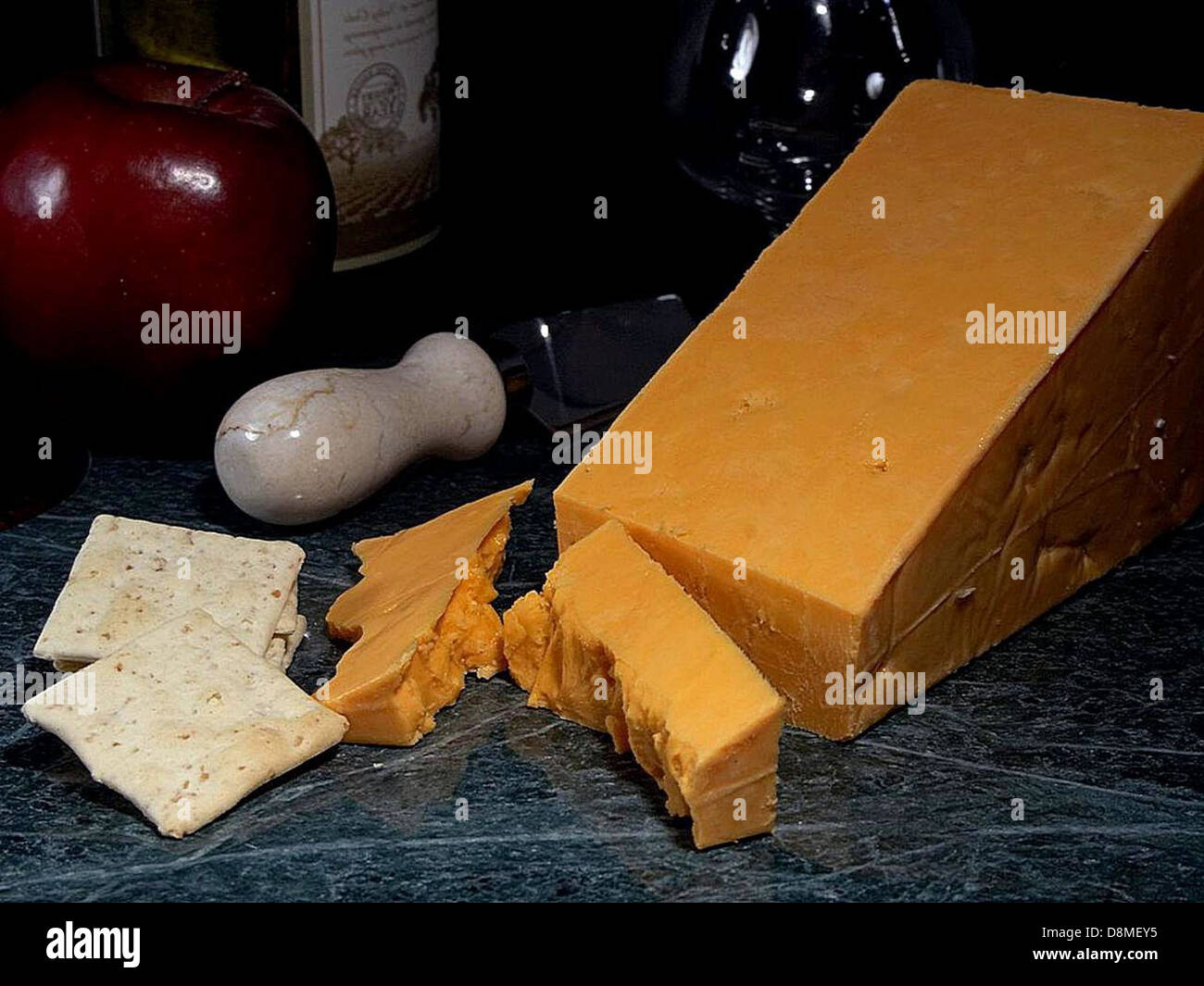 This image features Red Leicester cheese, a firm and flavorful British ...