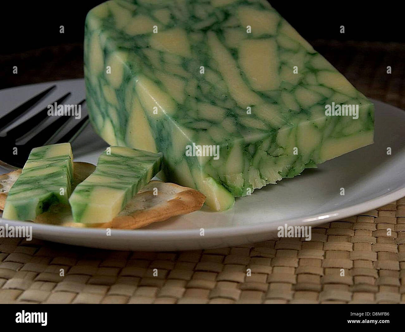 Sage derby cheese Stock Photo - Alamy