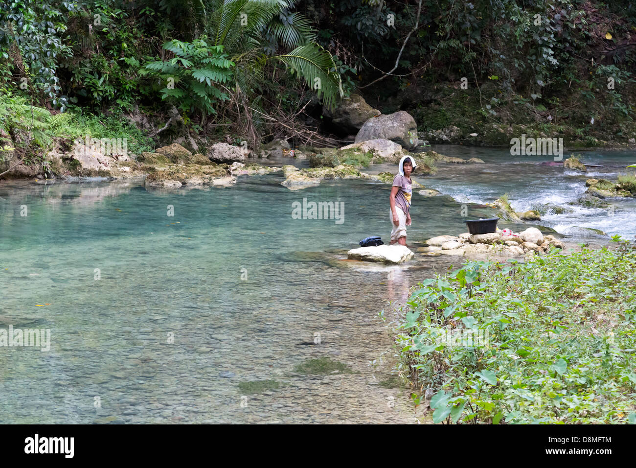 Creek leading up to the Kawasan Waterfalls in Badian on Cebu ...