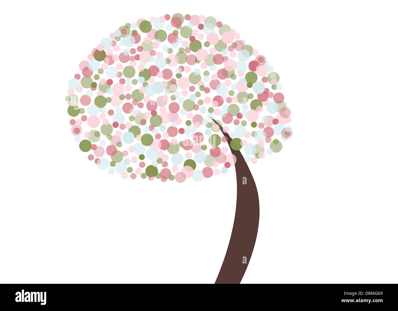 Abstract tree with pastel circles with retro feel Stock Photo - Alamy