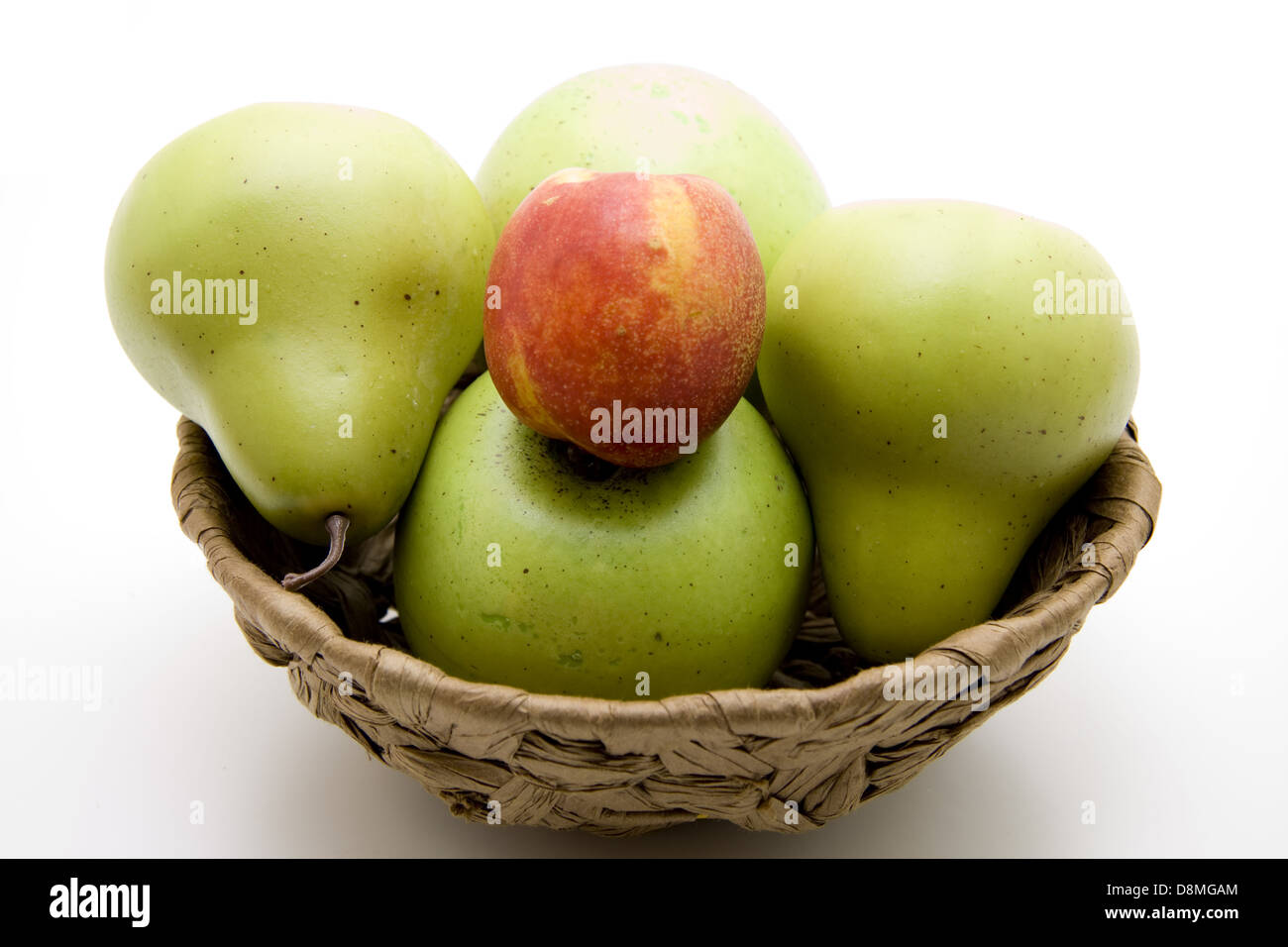 Nectarine onto apple Stock Photo - Alamy