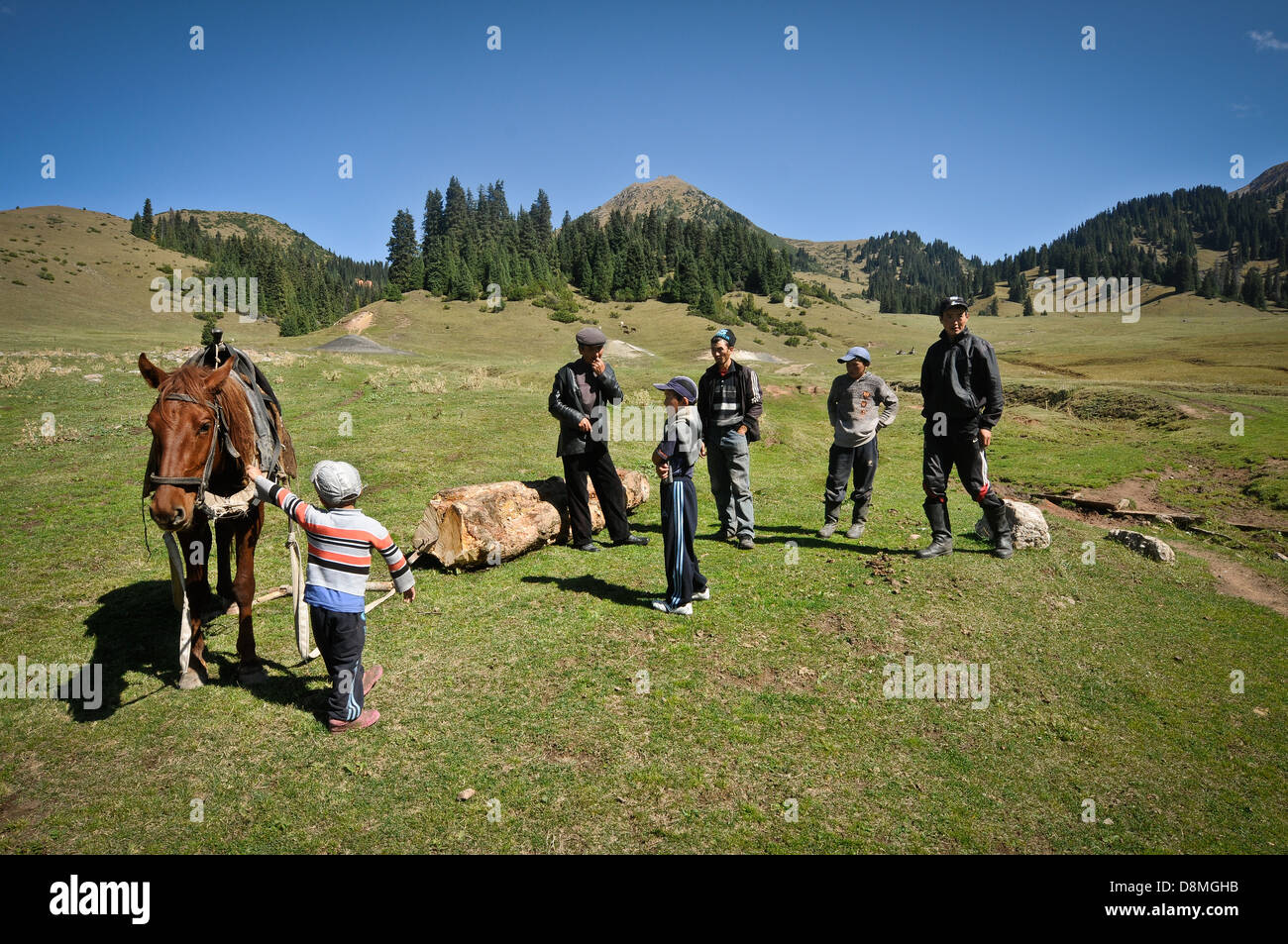Semi-nomadic life in the Central Asian country of Kyrgyzstan Stock ...