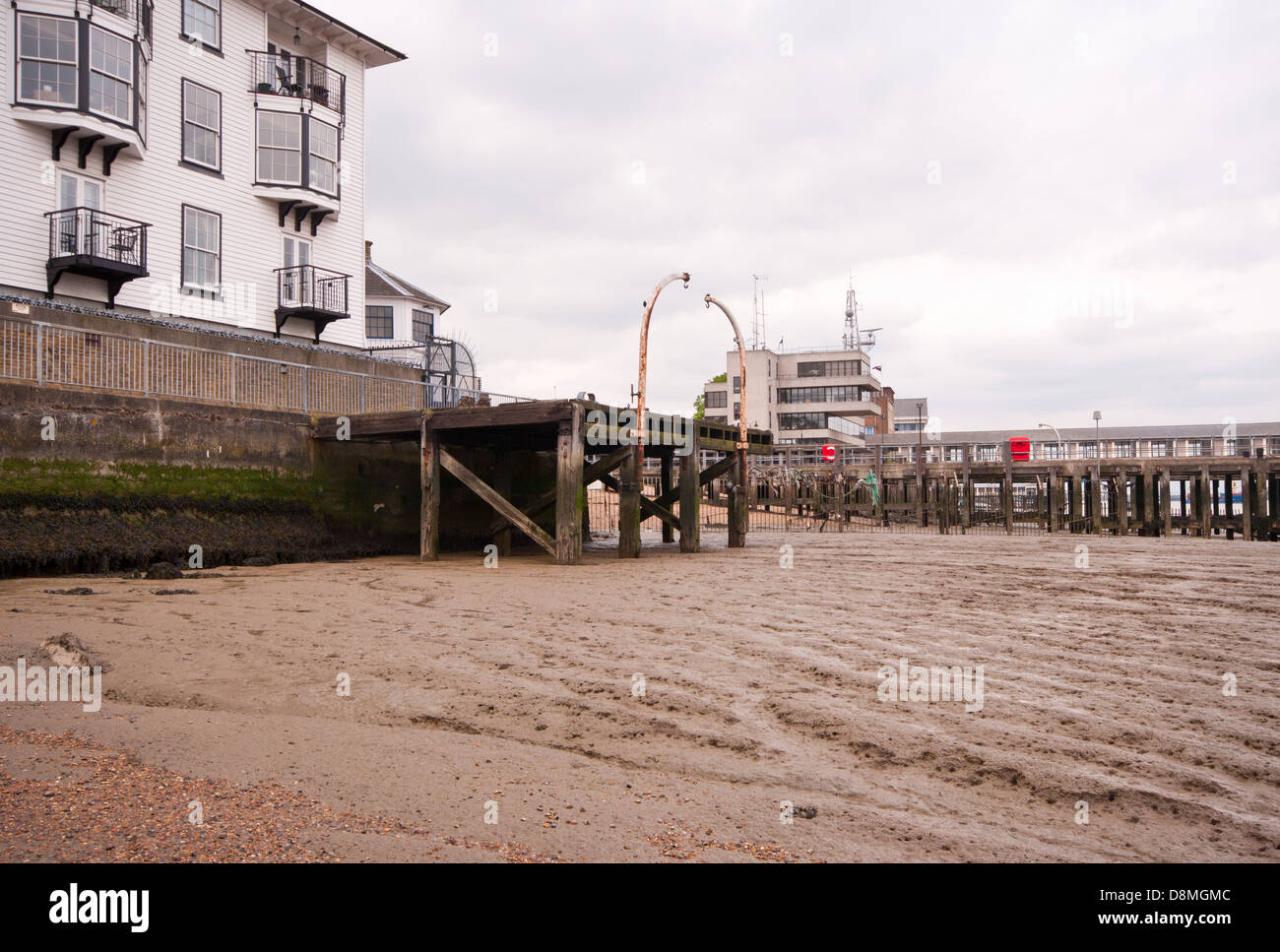 The Royal Terrace Pier and Thames Riverfront Gravesend Kent UK Stock ...