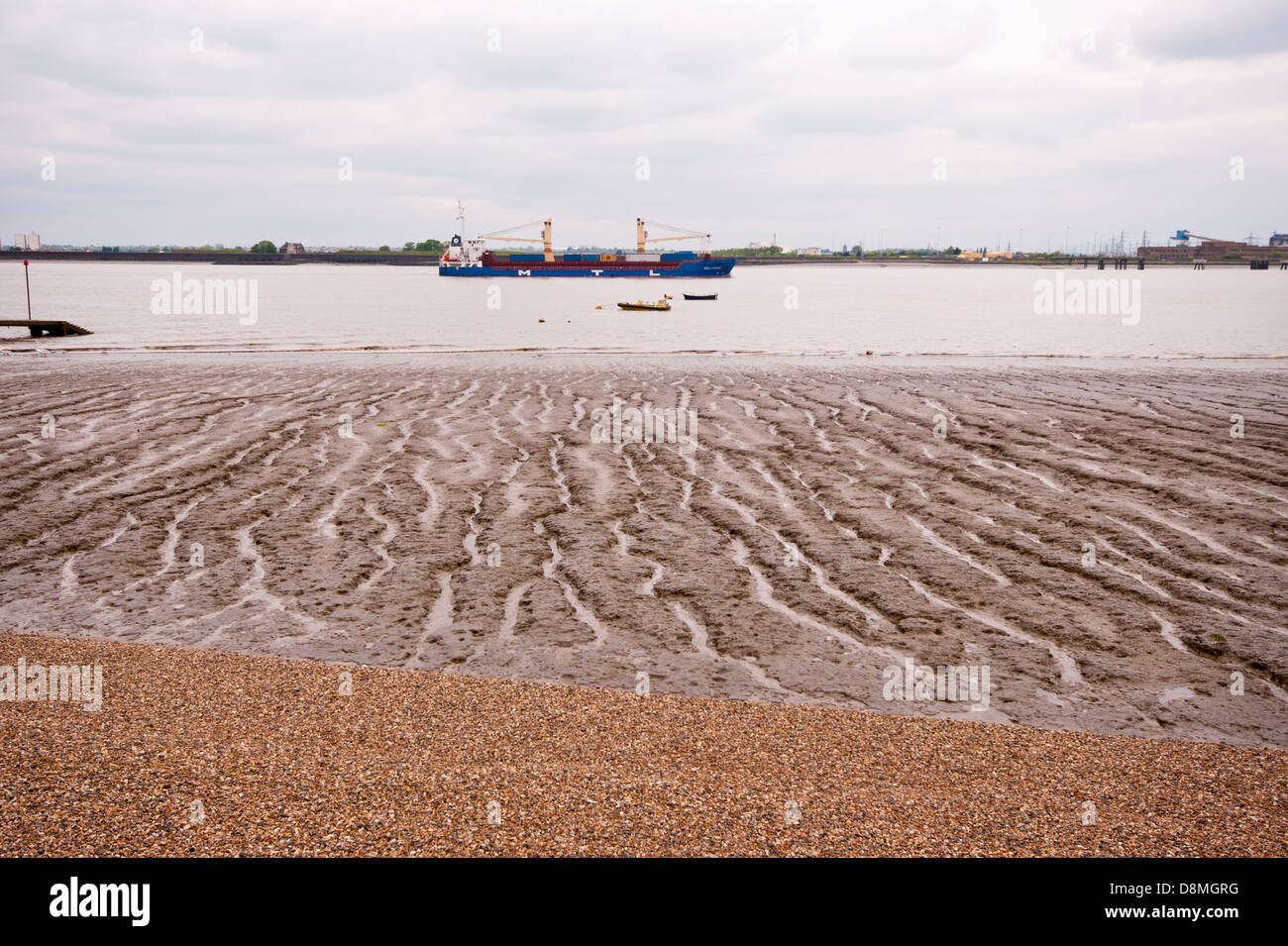 Cargo Ship Deltadiep Shipping On The River Thames at Gravesend Kent UK ...