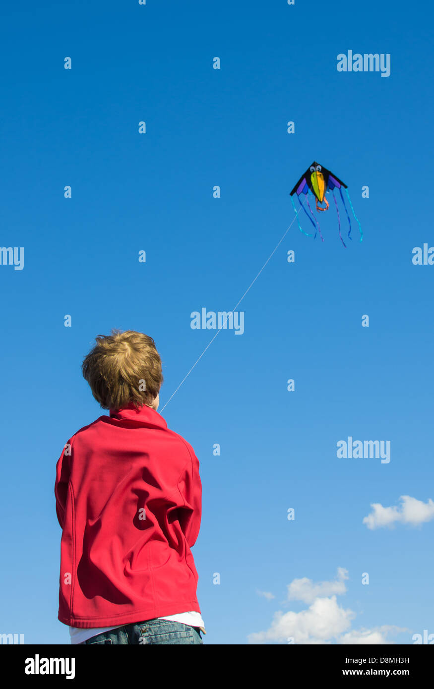 Boy flies kite hi-res stock photography and images - Alamy