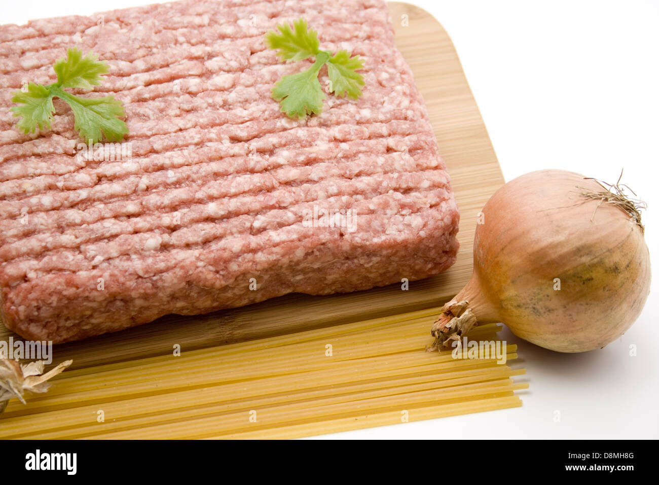 Raw mincemeat with onion Stock Photo - Alamy