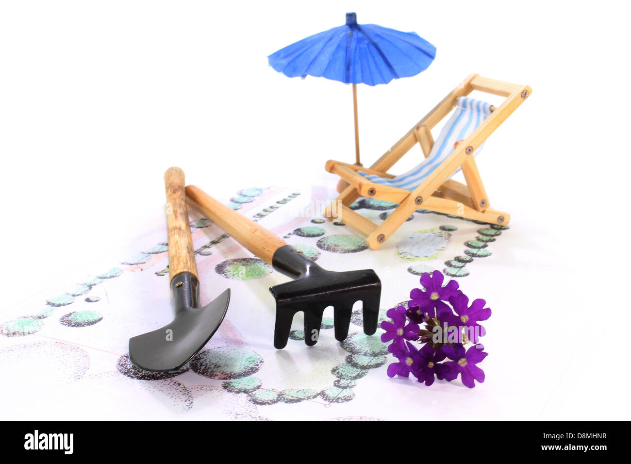 Landscape garden design sketch Cut Out Stock Images & Pictures - Alamy