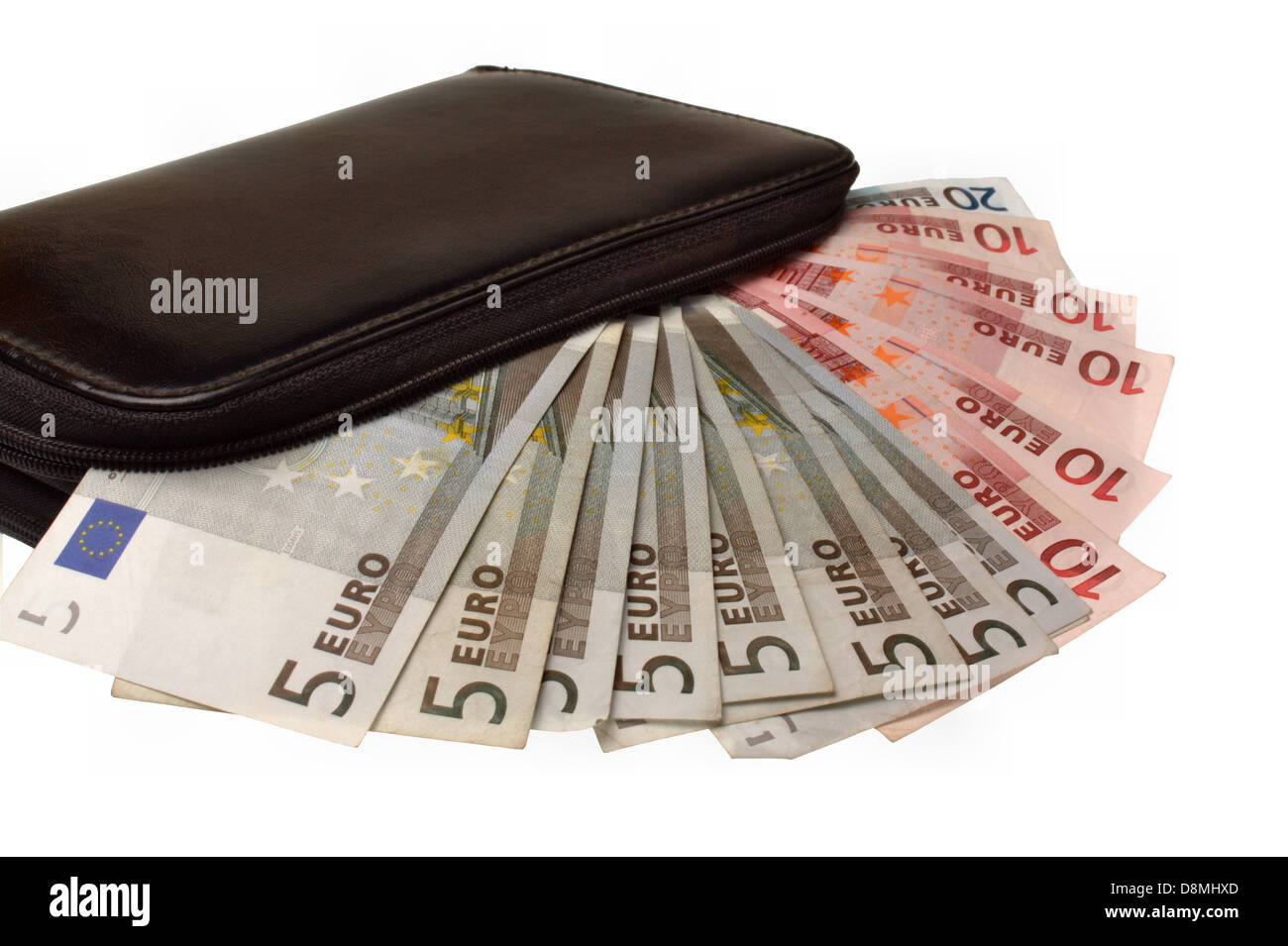 Wallet with money euro Stock Photo - Alamy