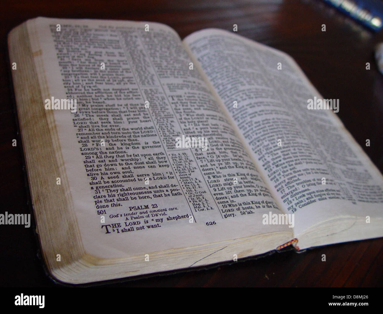 A close-up view of a Holy Bible, an important religious text for ...