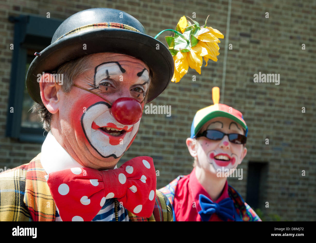 London, England UK. 31st May 2013. Clowns Mattie (left) and Crazy ...