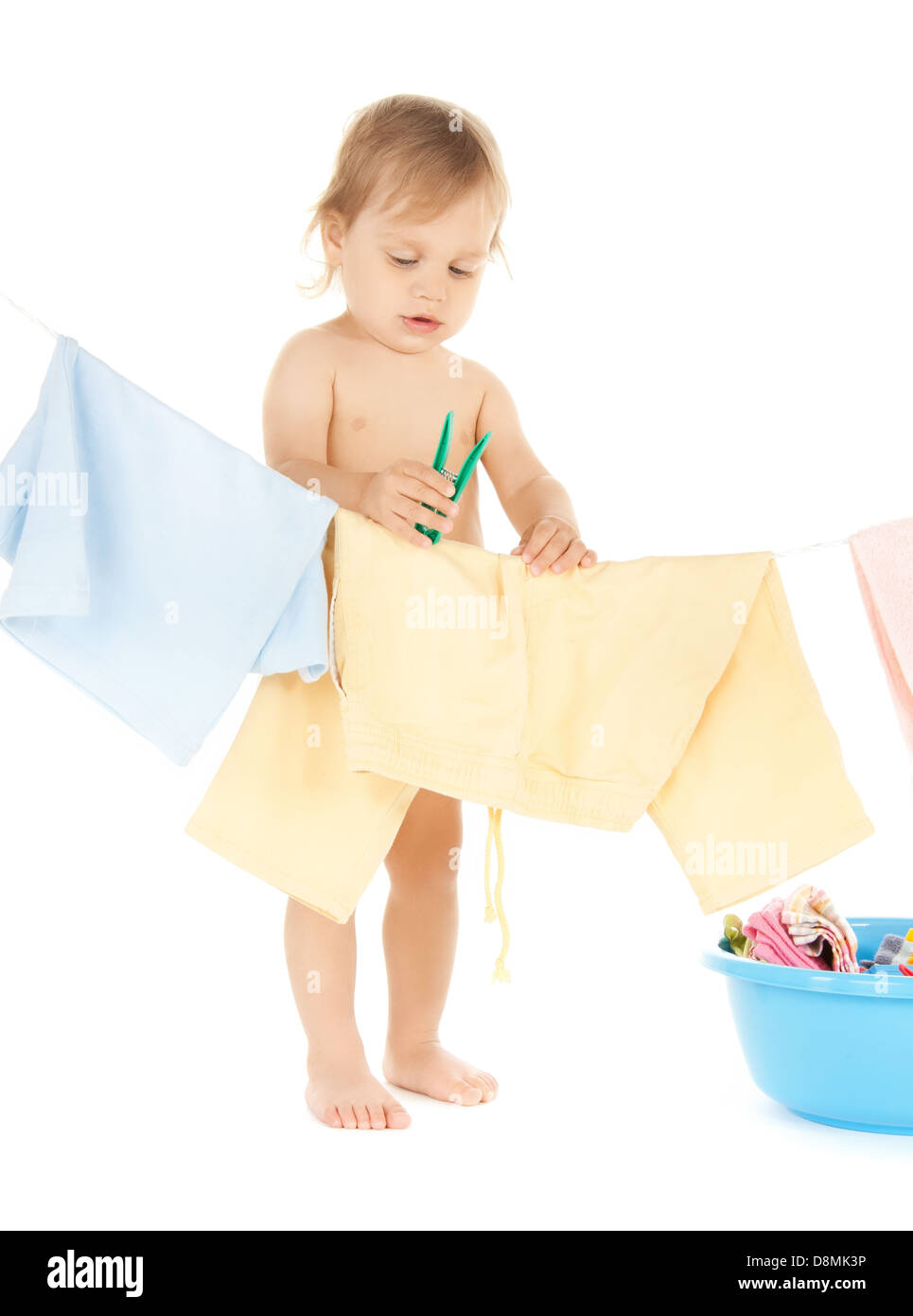 baby doing laundry Stock Photo - Alamy