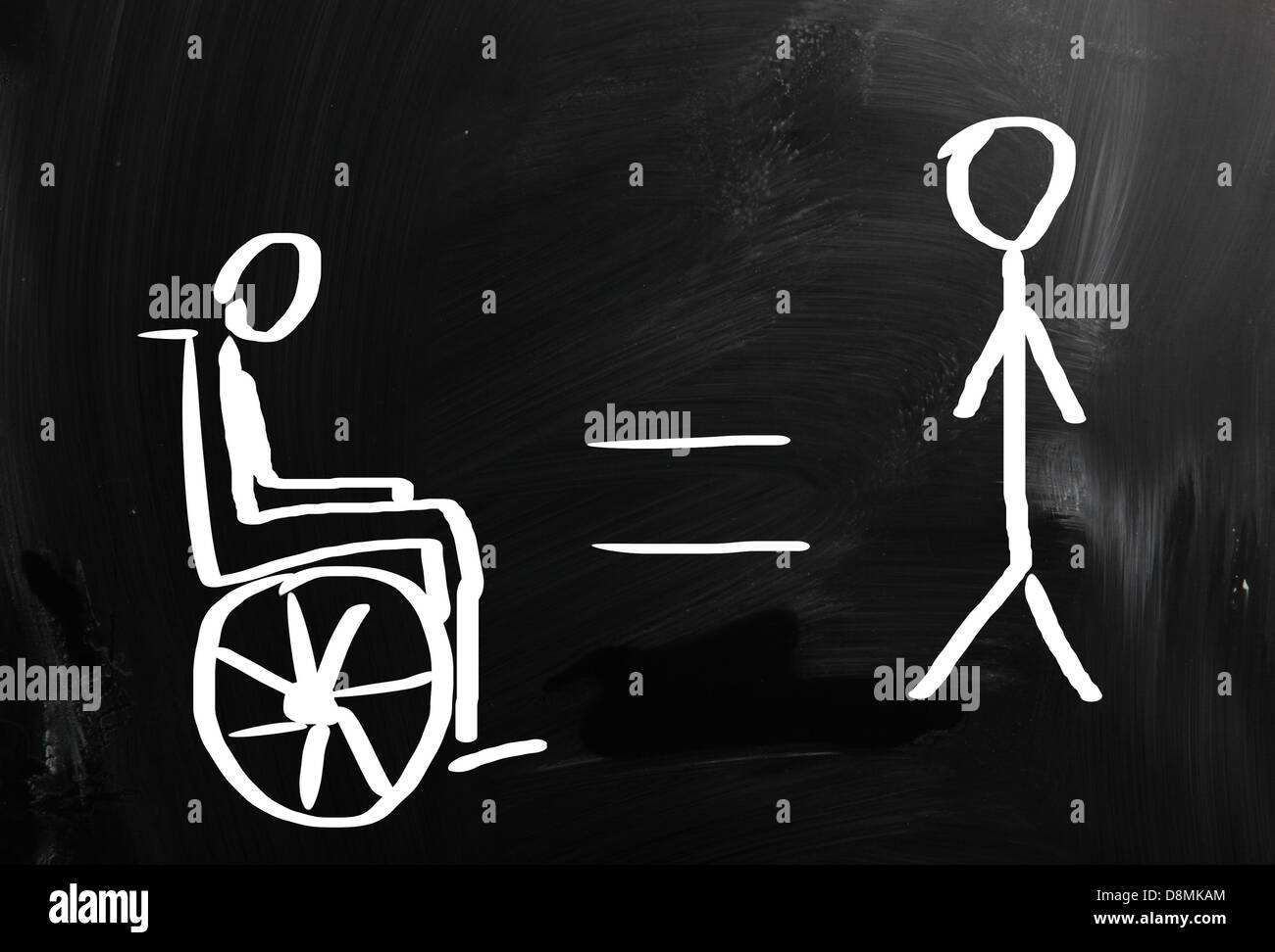 Handicapped sign drawn with chalk on a blackboard Stock Photo - Alamy