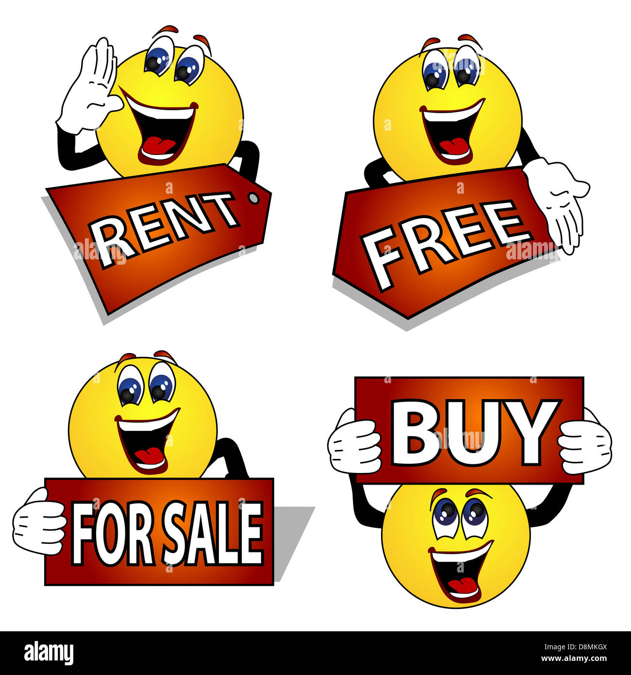 Emoticon signs on white background Stock Photo - Alamy