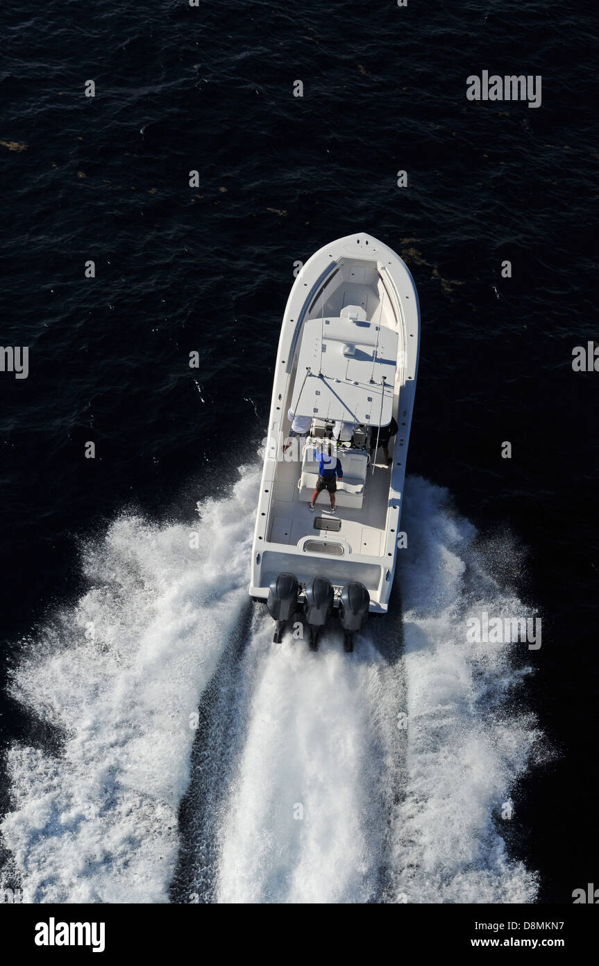 A sport fishing boat running in Atlantic Ocean Stock Photo - Alamy