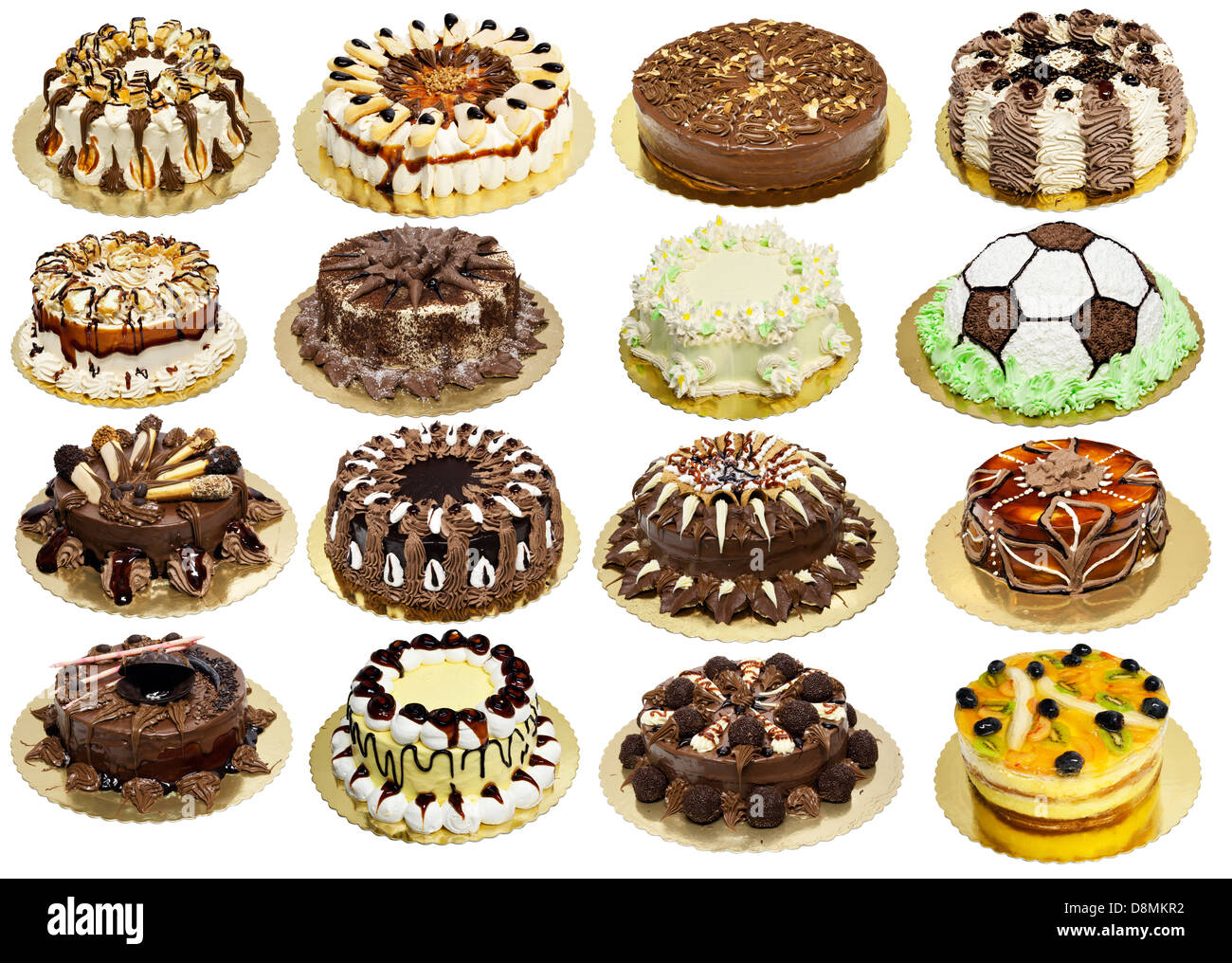 Big set of cakes isolated on white Stock Photo - Alamy