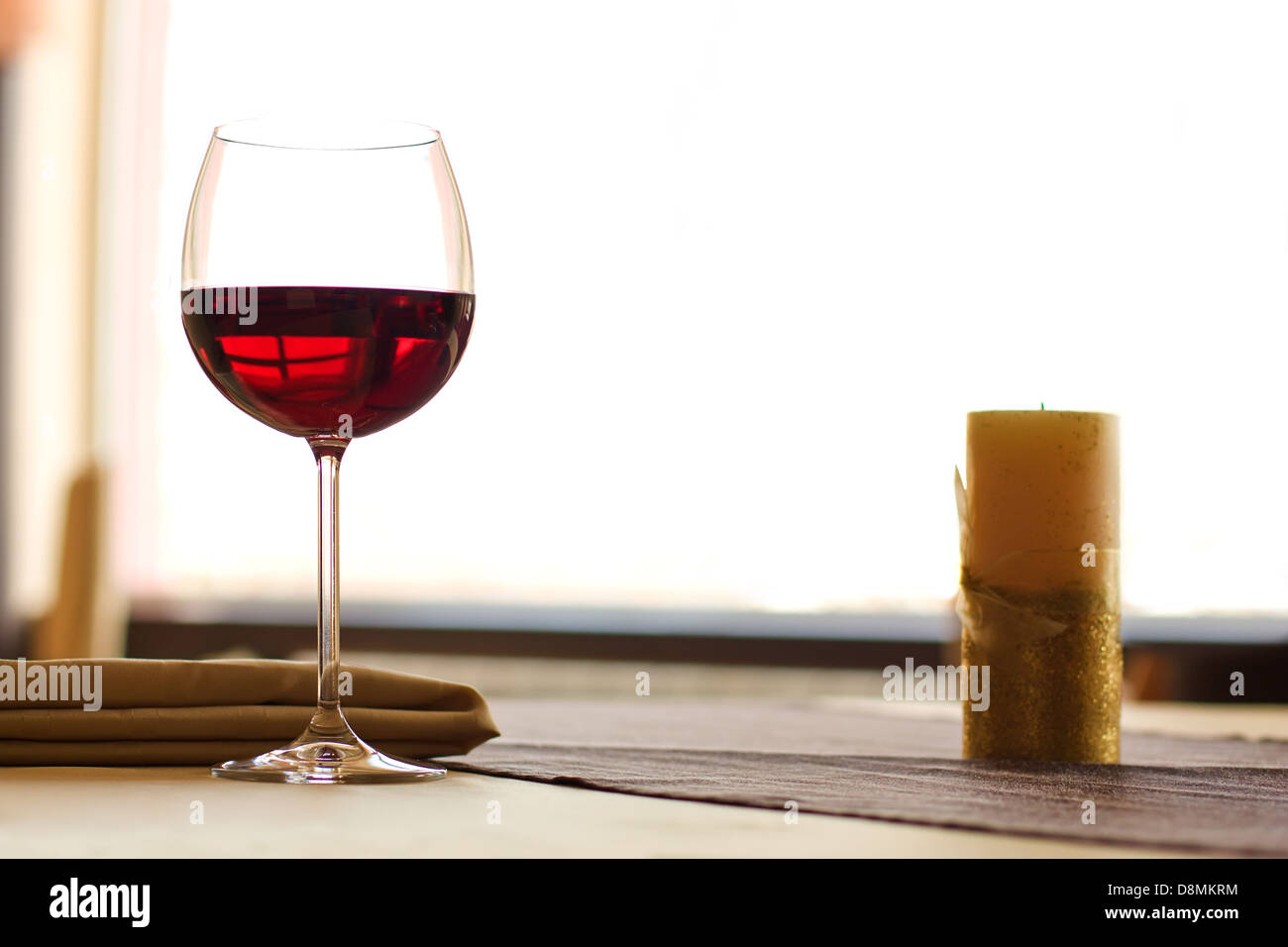 Red Wine on table in restaurant Stock Photo - Alamy