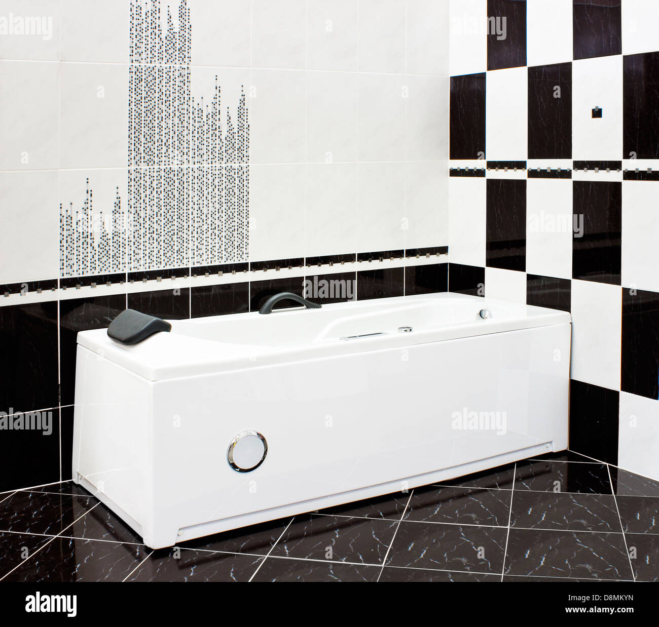 Interior black white bathroom shower hi-res stock photography and ...