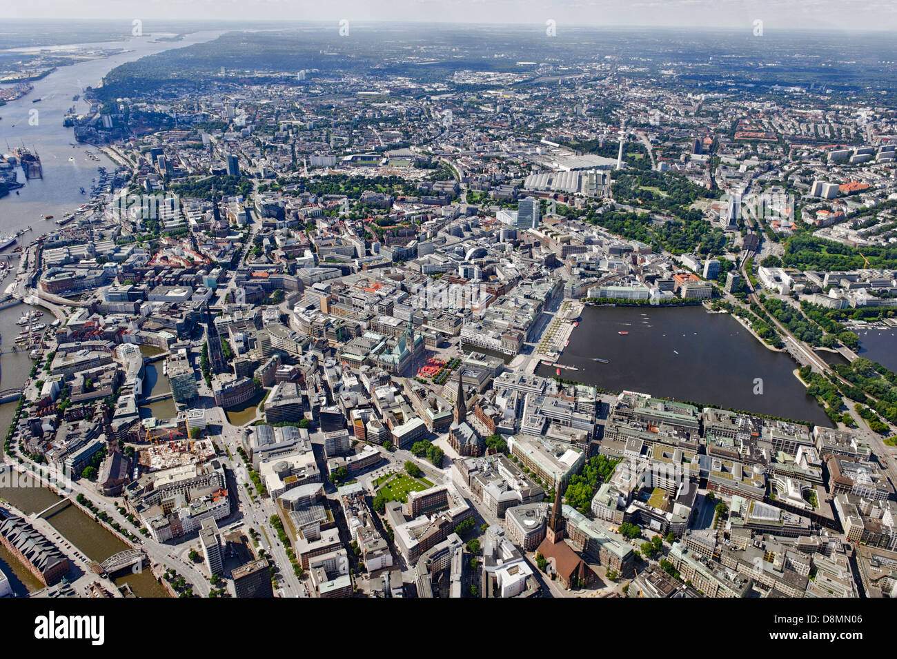 Downtown with Inner Alster Lake, Hamburg, Germany Stock Photo - Alamy