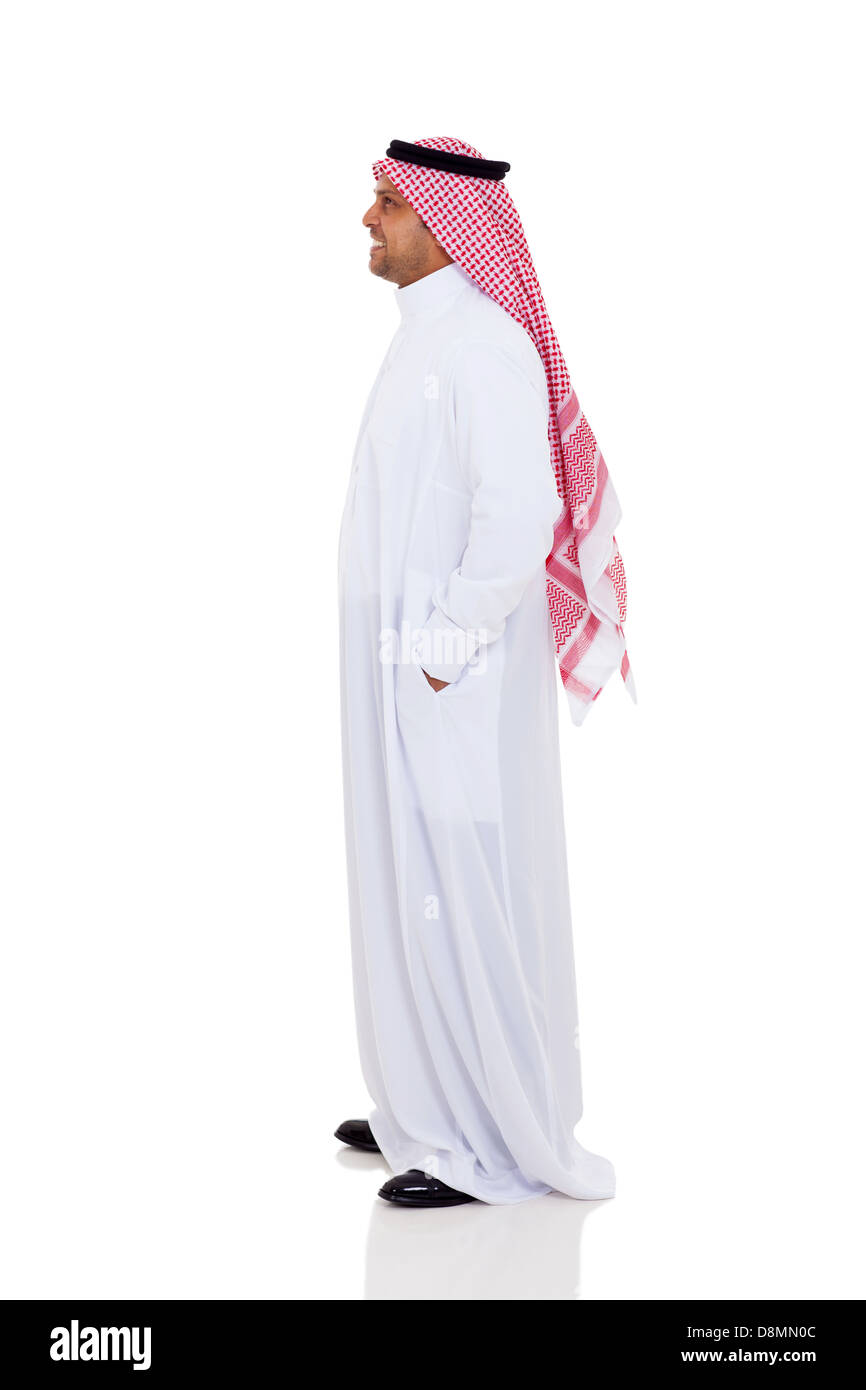 side view of an arabic man isolated on white Stock Photo - Alamy