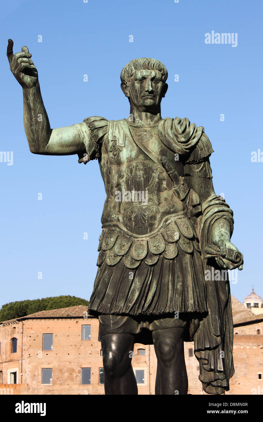 Statue of emperor Trajan in Rome, Italy Stock Photo - Alamy