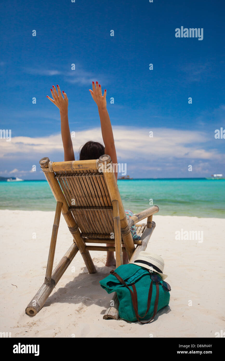 Man relaxing on the beach Stock Photo - Alamy