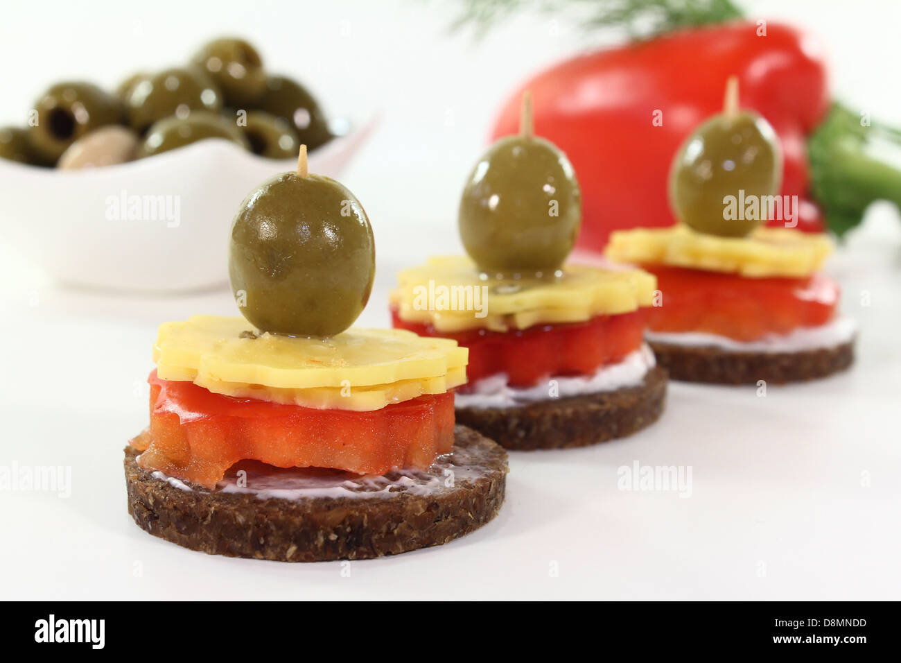 canape with cheese Stock Photo - Alamy