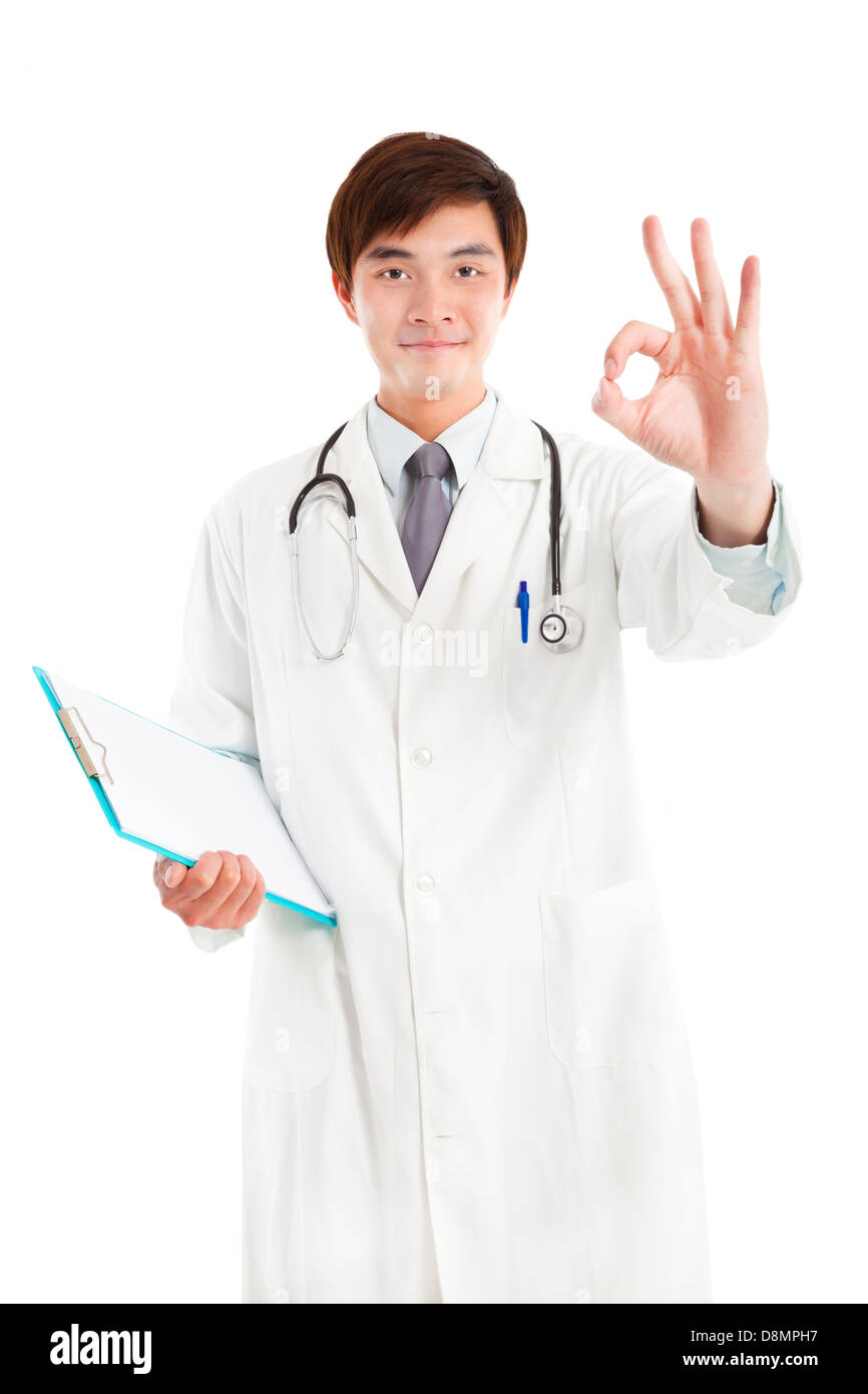 young Doctor with ok gesture Stock Photo - Alamy