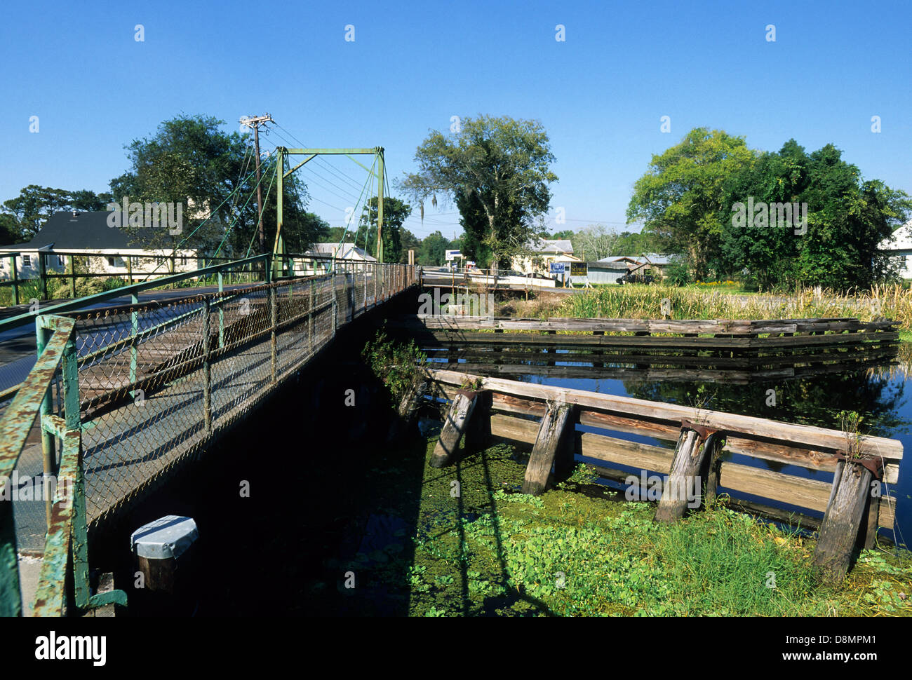 Elk283-4586 Louisiana, Cajun Country, Big Bayou Black, bridge Stock ...