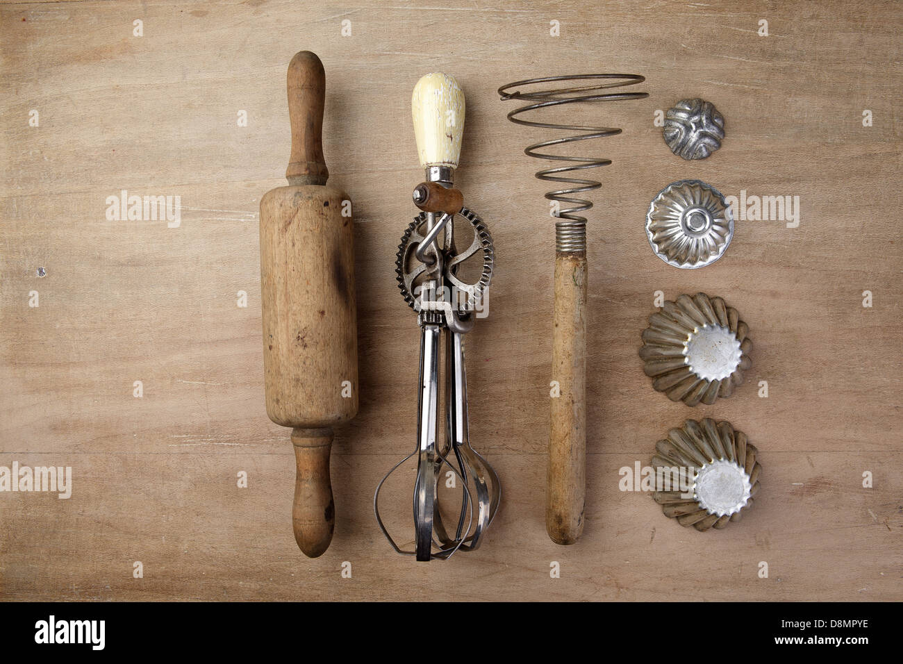 Vintage Cooking Utensils Stock Photo - Alamy