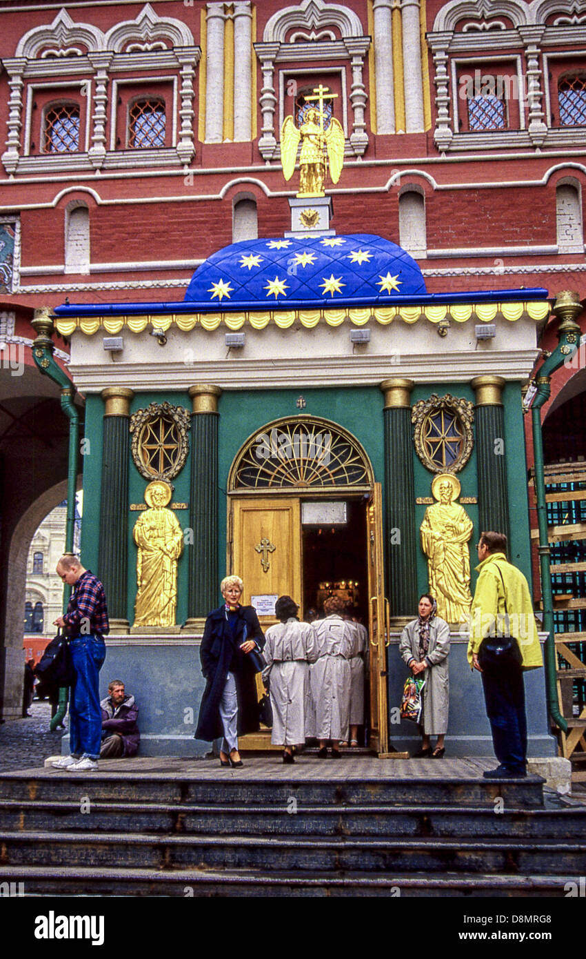 May 2, 1997 - Moscow, RU - The little Iberian Chapel, with its blue ...