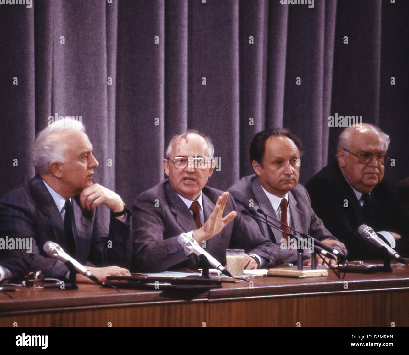 June 3, 1988 - Moscow, RU - Soviet leader MIKHAIL GORBACHEV gestures ...
