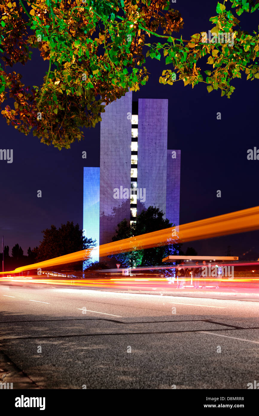 Illuminated Vattenfall house, City Nord Festival of Light , Hamburg ...