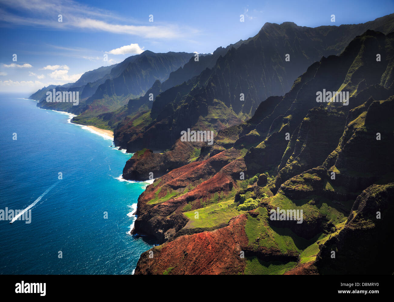 Beautiful Na Pali Coastline on the Hawaiian island of Kauai Stock Photo ...