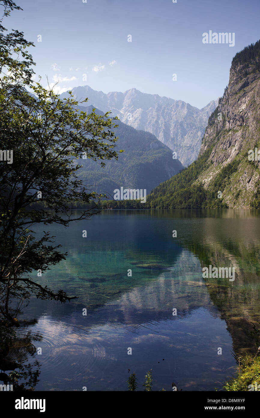 Obersee at koenigssee with boathouse hi-res stock photography and ...