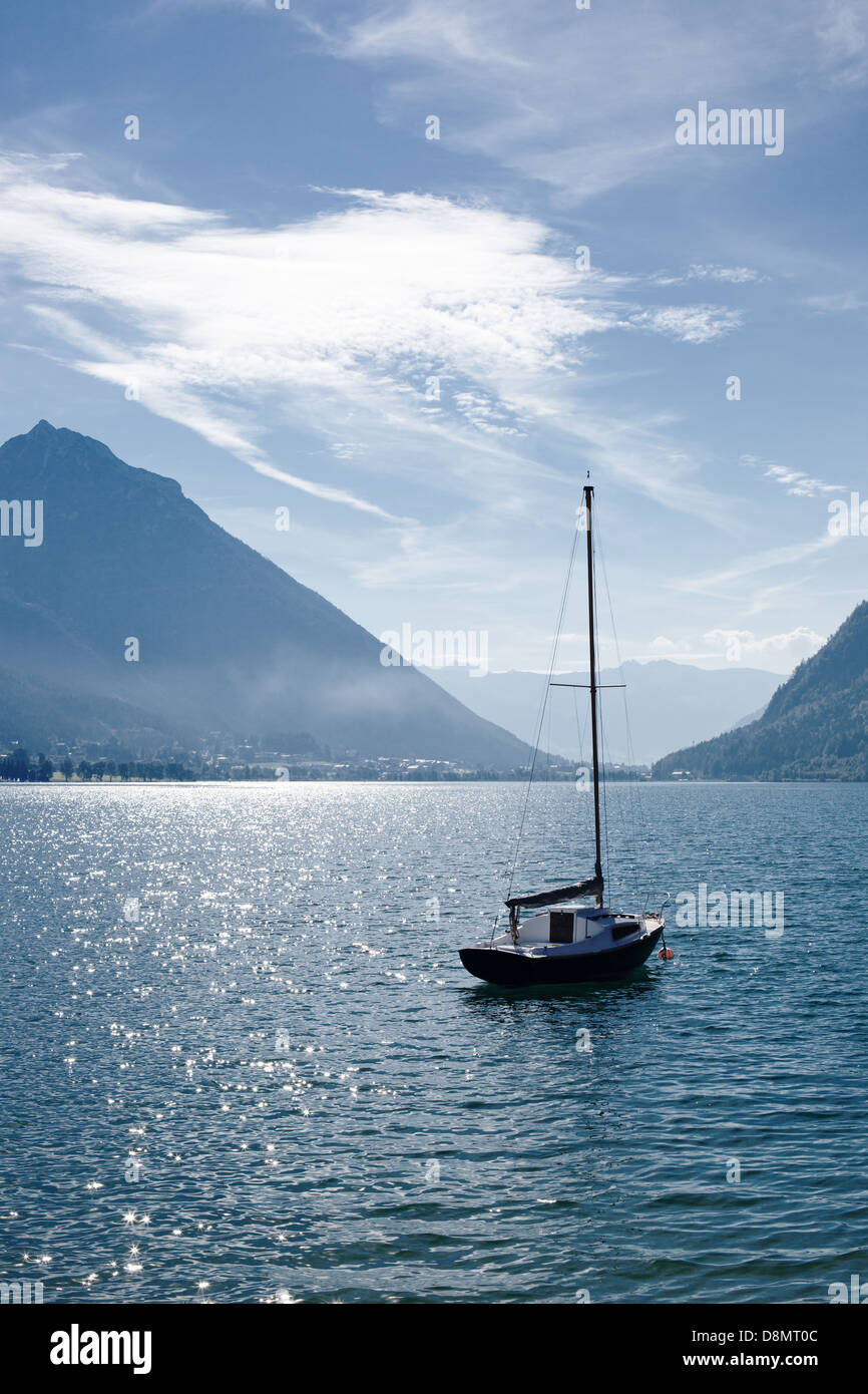 Yacht on lake in Switzerland Stock Photo - Alamy