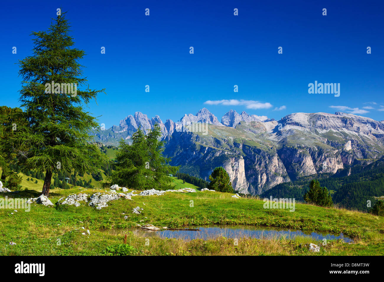 Landscape of mountains in Dolomites Italy Stock Photo - Alamy