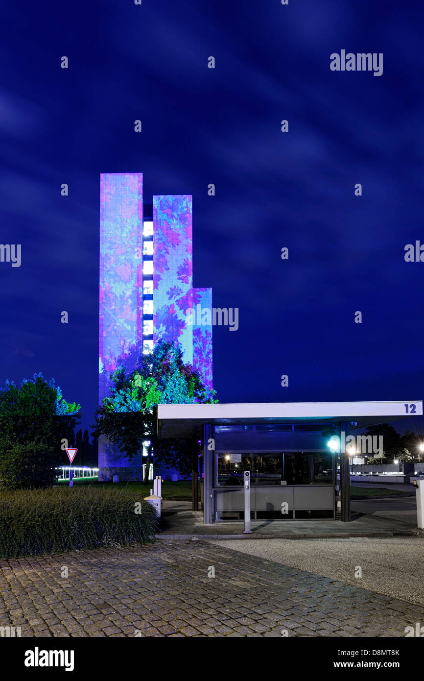 Illuminated Vattenfall house, City Nord Festival of Light , Hamburg ...